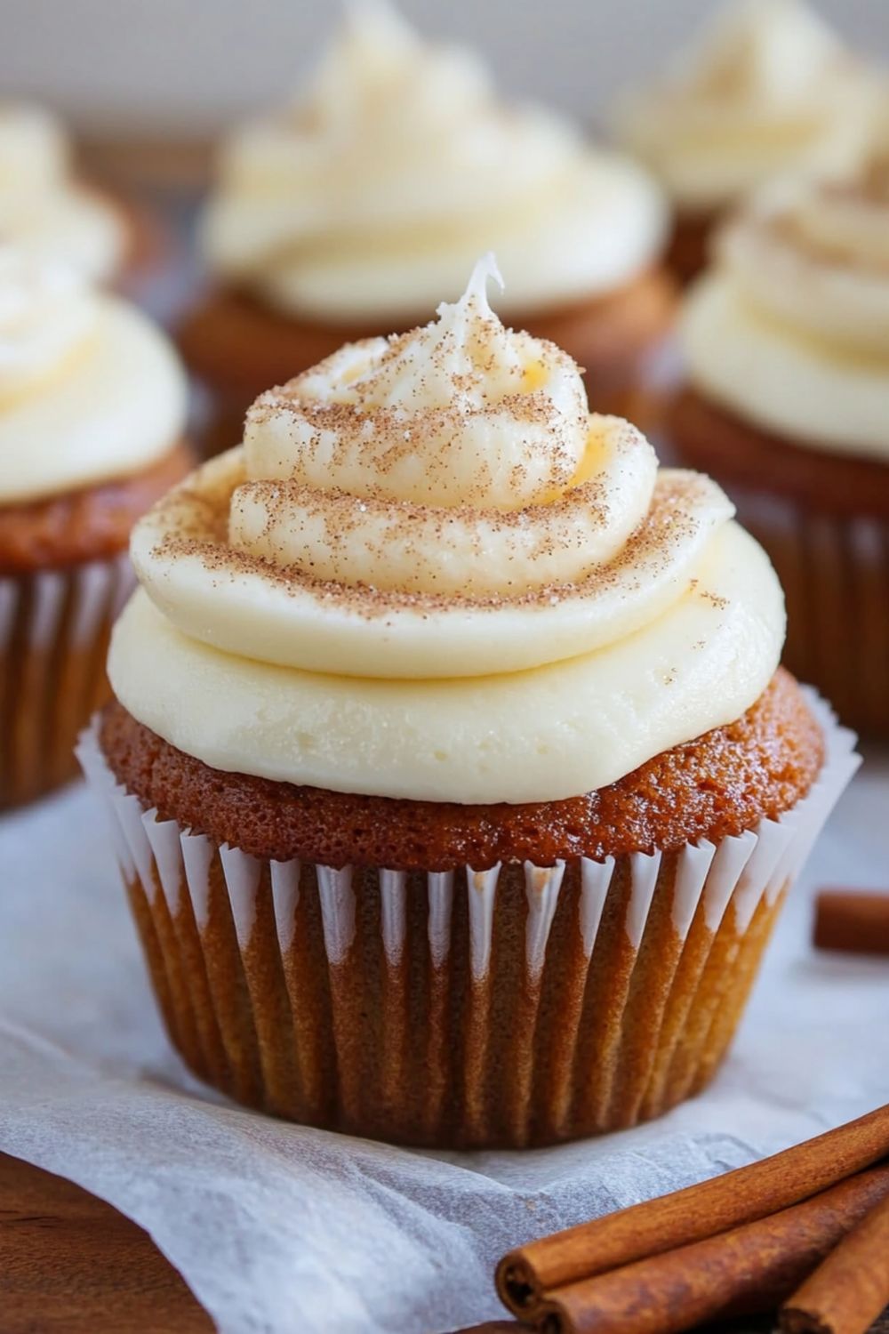 Spice Cupcakes Topped with Cream Cheese Frosting