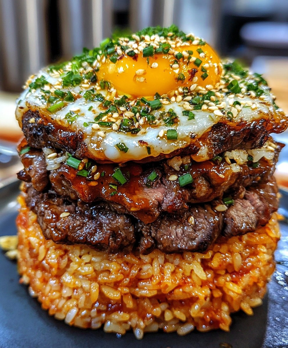 Korean BBQ Beef Rice Stack