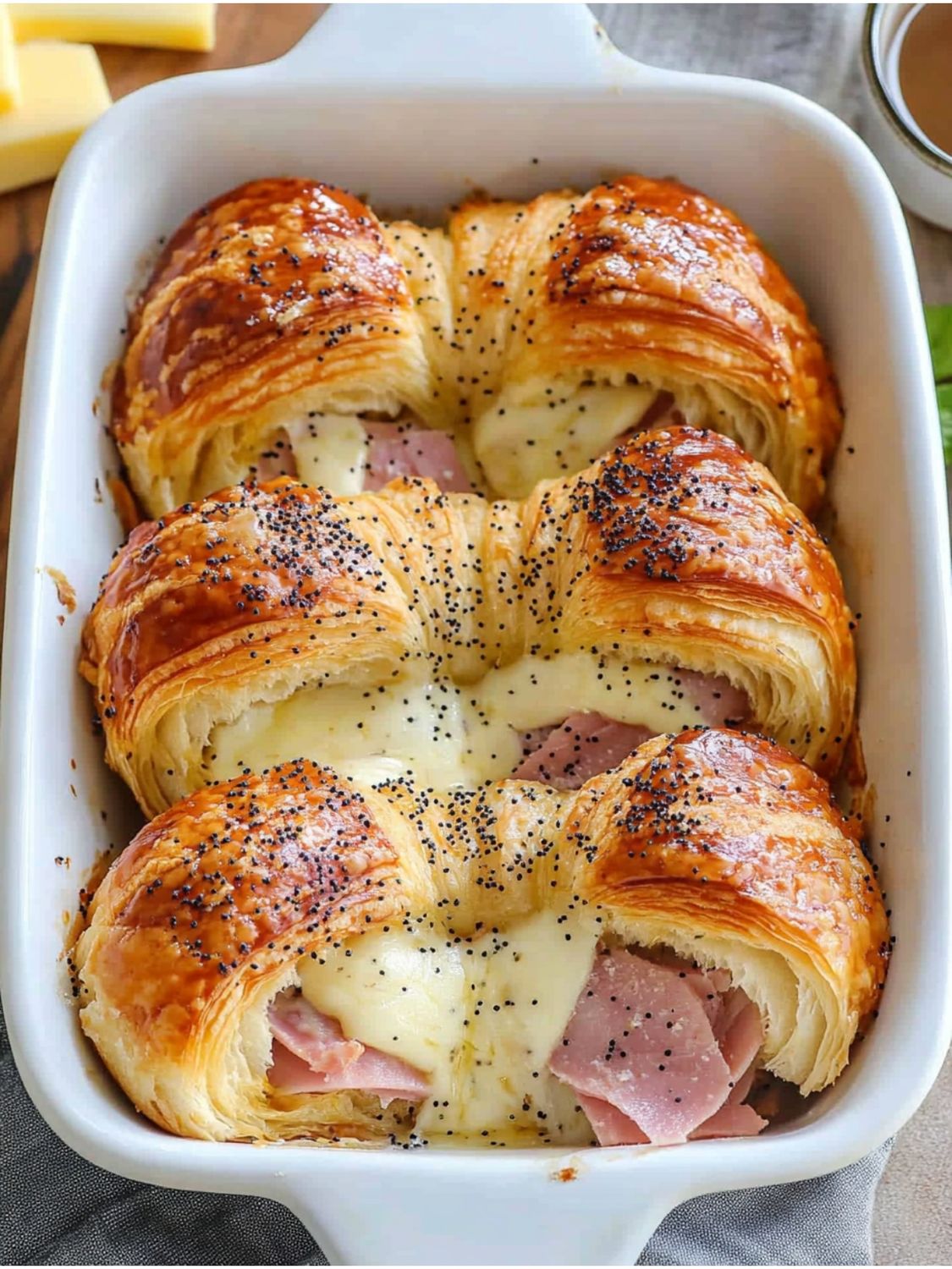 Baked Ham and Cheese Croissants