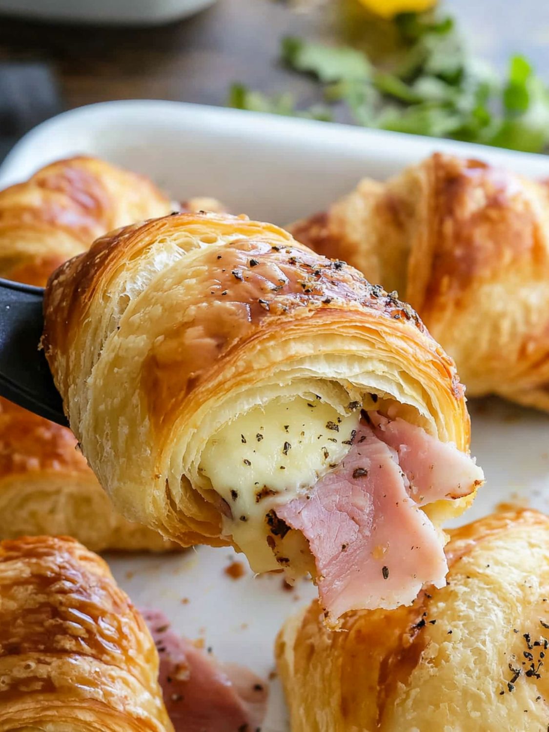 Baked Ham and Cheese Croissants