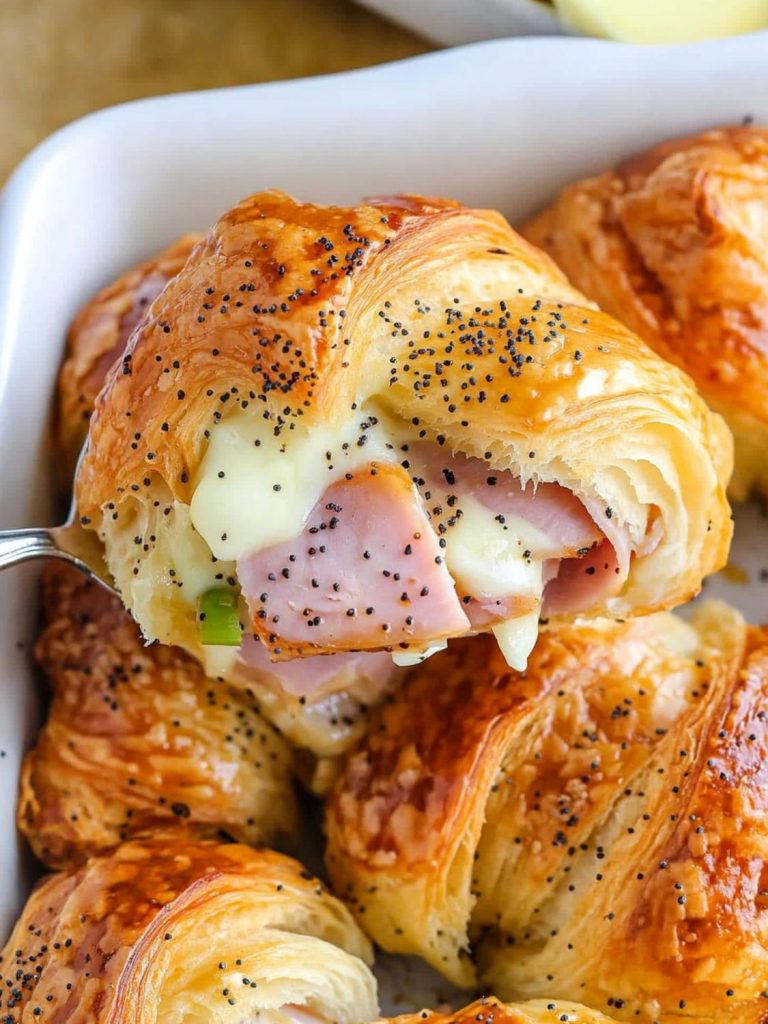 Baked Ham and Cheese Croissants