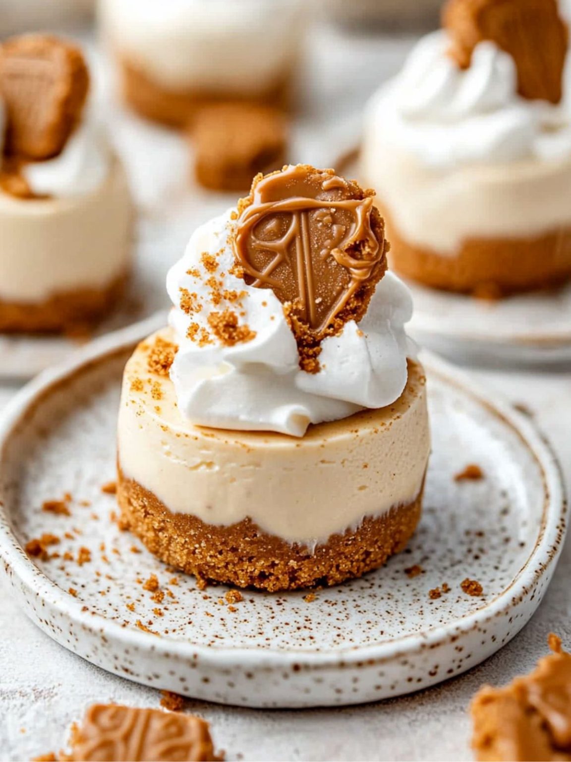 No Bake Mini Biscoff Cheesecakes