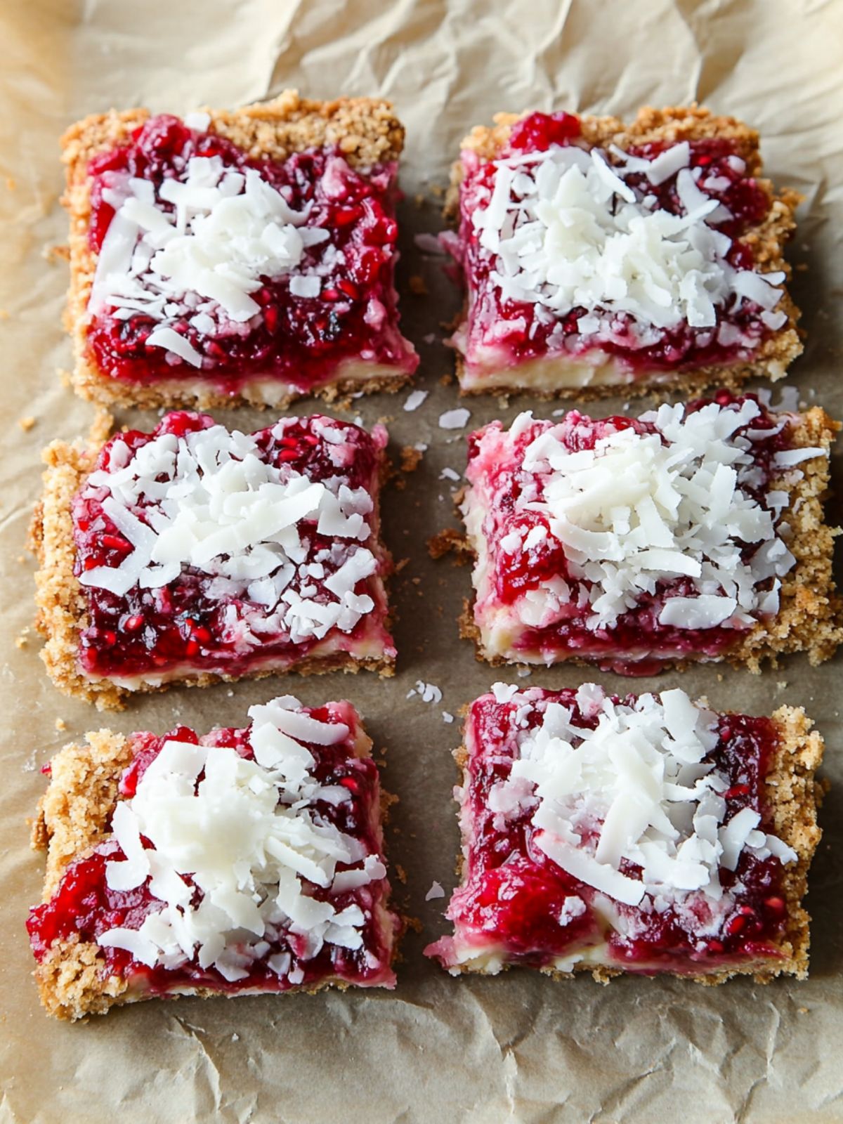 Raspberry Coconut Magic Bars