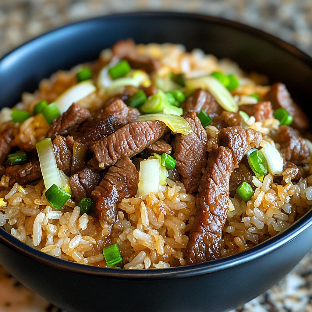 Onion Beef Fried Rice