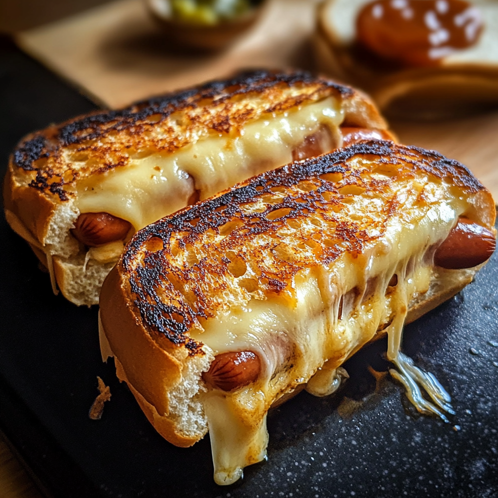 Air Fryer Grilled Cheese Hot Dogs