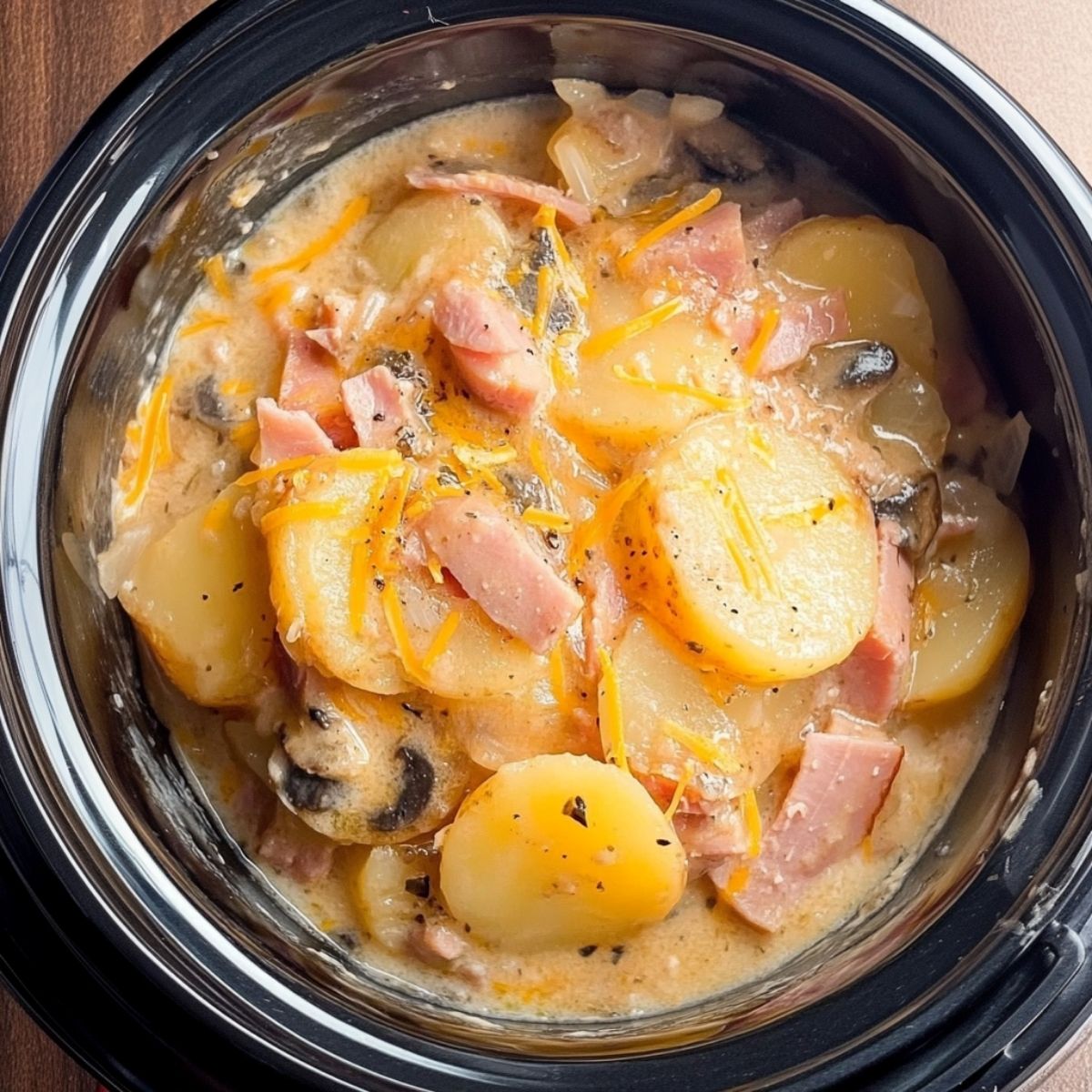 Slow Cooker Ham and Potatoes