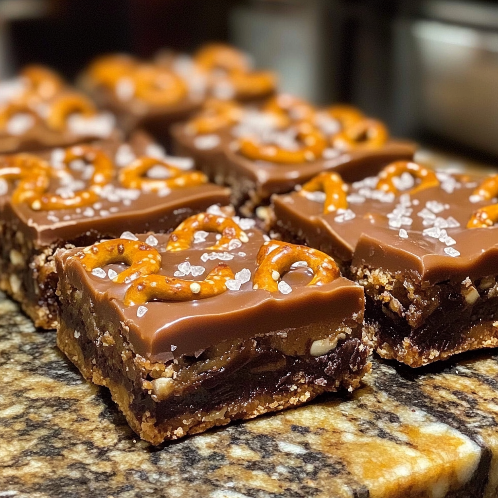 Caramel Pretzel Crack Bars
