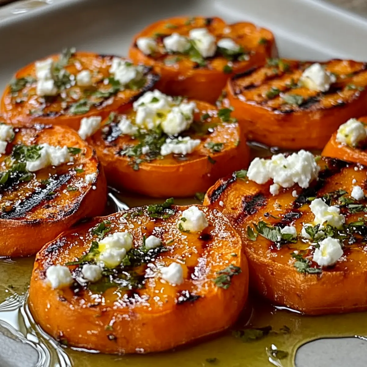 Honey-Kissed Sweet Potato Rounds with Creamy Feta