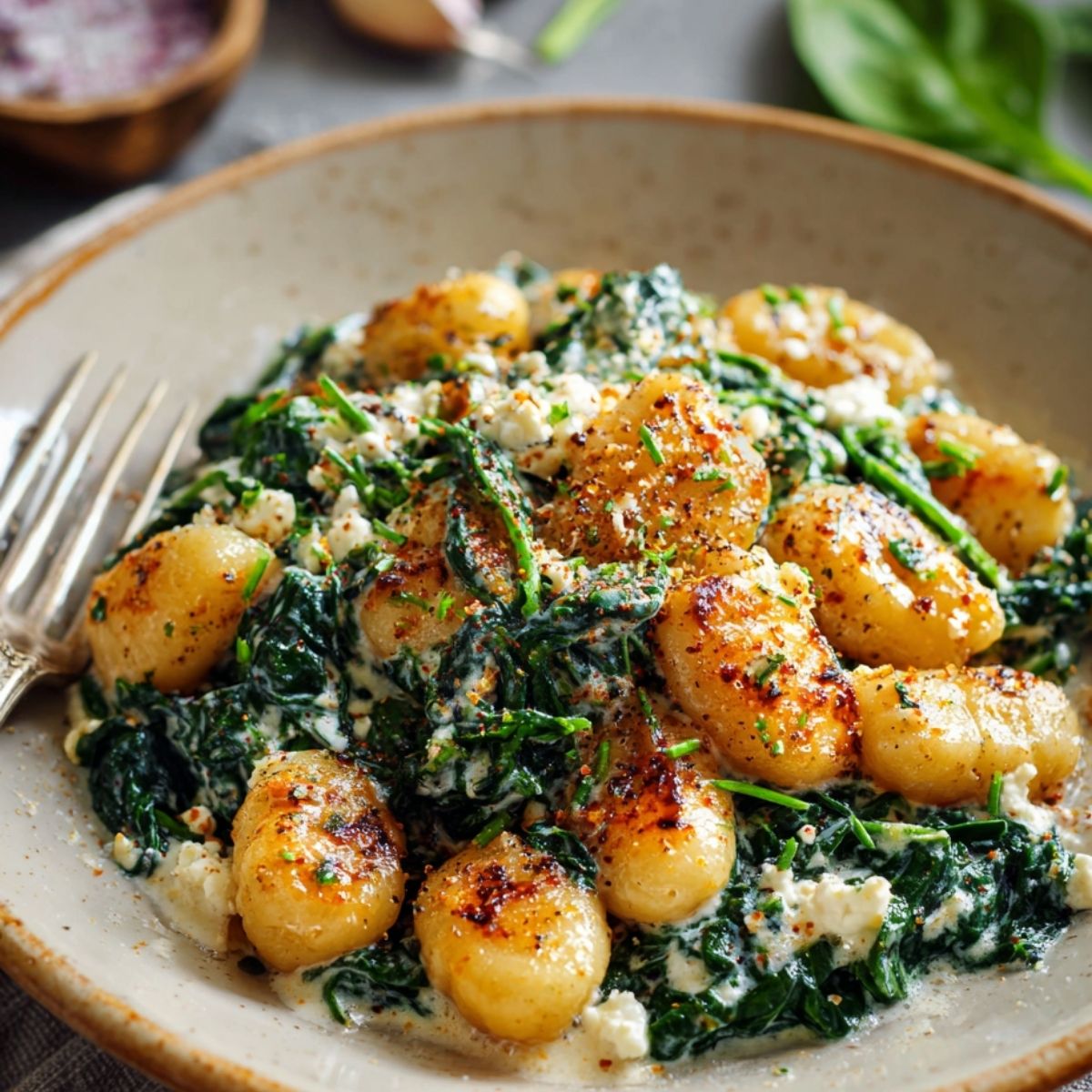 Creamy Gnocchi With Spinach And Feta Recipe