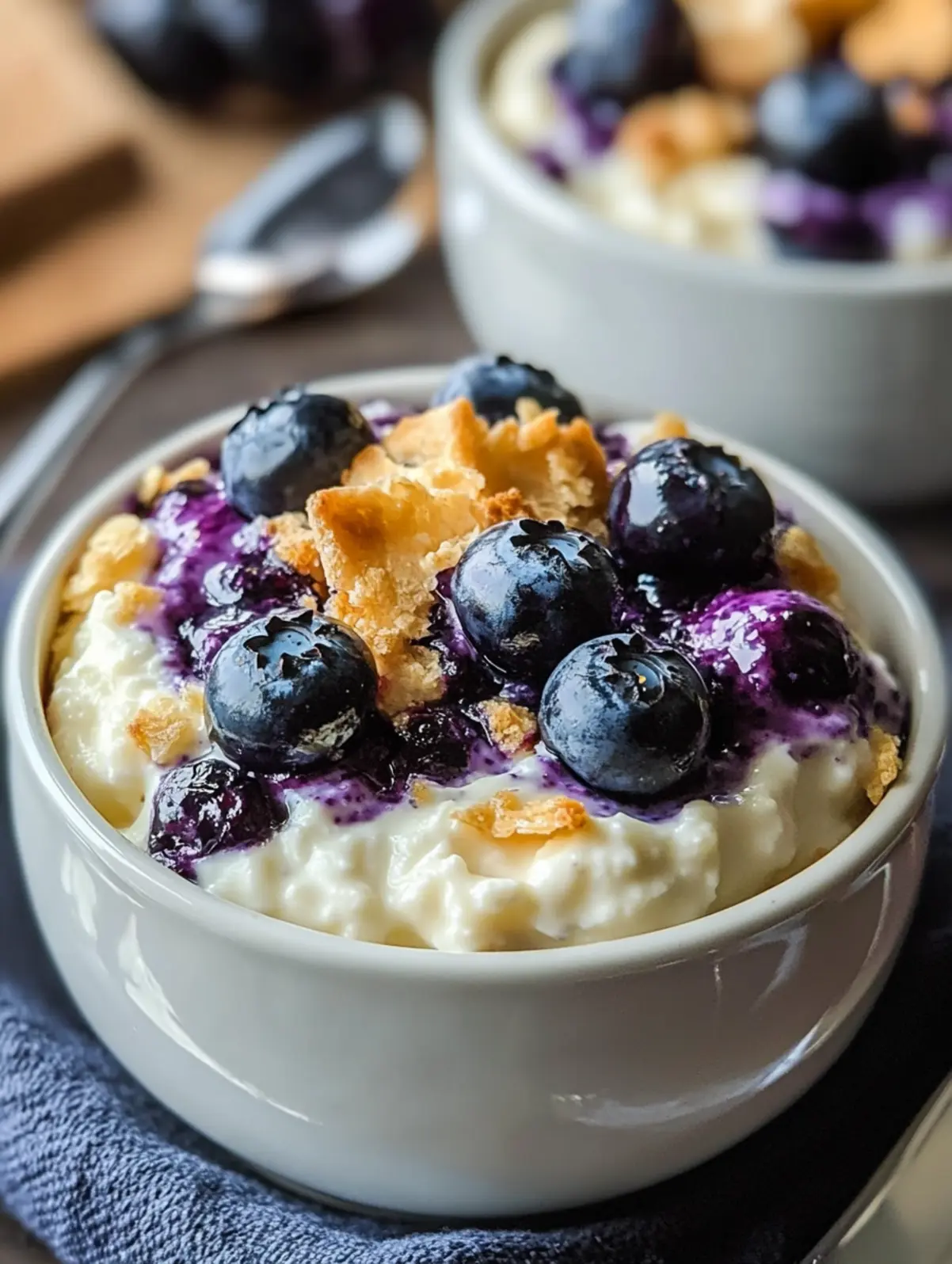Creamy Baked Blueberry Cottage Cheese Breakfast Bowls
