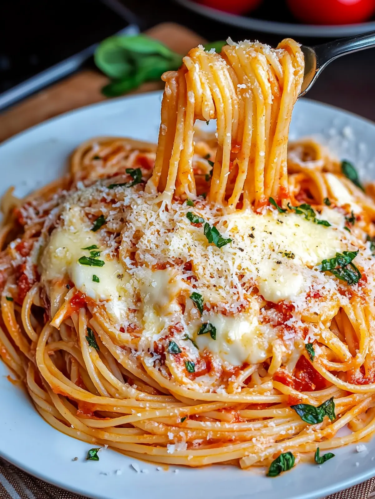 Creamy Parmesan Spaghetti in Irresistible Tomato Sauce